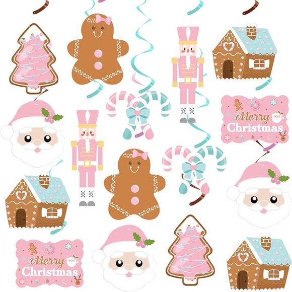 Party Supplies | 2 Pcs Gingerbread Man Theme Party Hanging Swirls ...